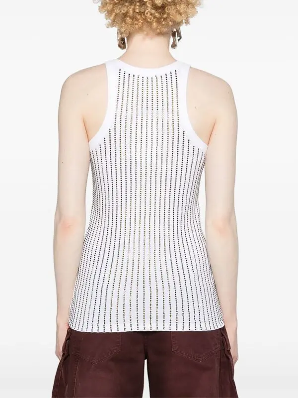 Attico Crystal-embellished Tank Top - White
