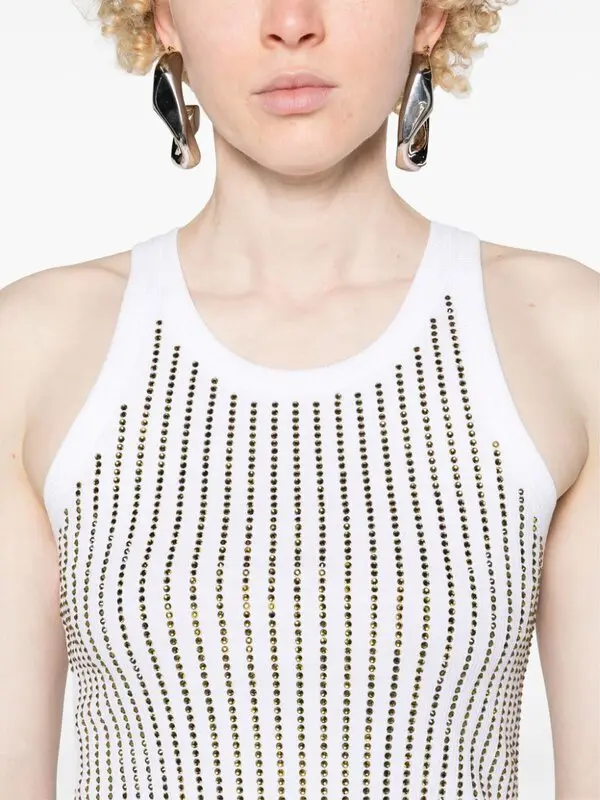Attico Crystal-embellished Tank Top - White