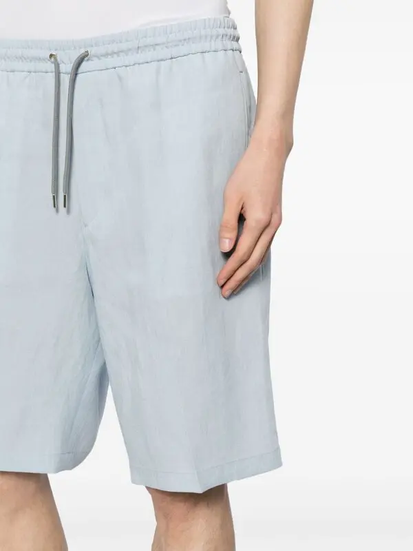 Paul Smith Drawstring-waist Linen Shorts - Blue