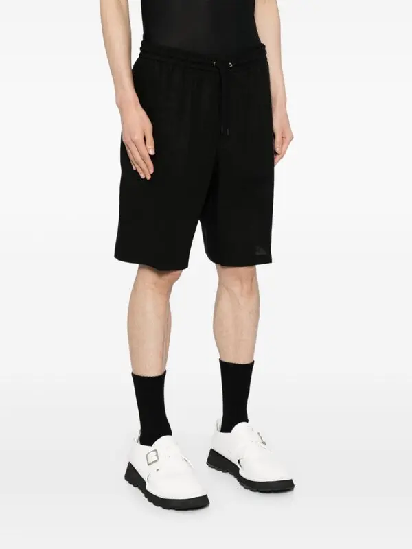 Paul Smith Drawstring Waist Linen Shorts - Black