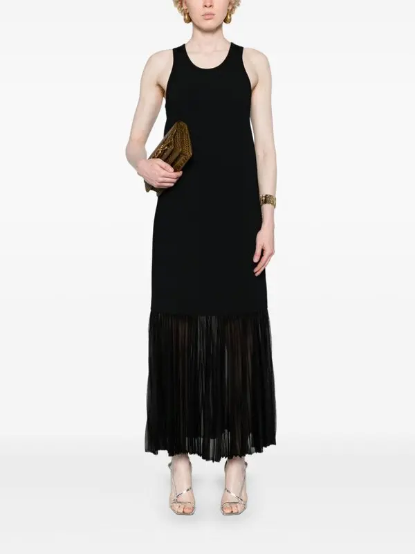 JIL SANDER Plissé-detailed Knitted Maxi Dress