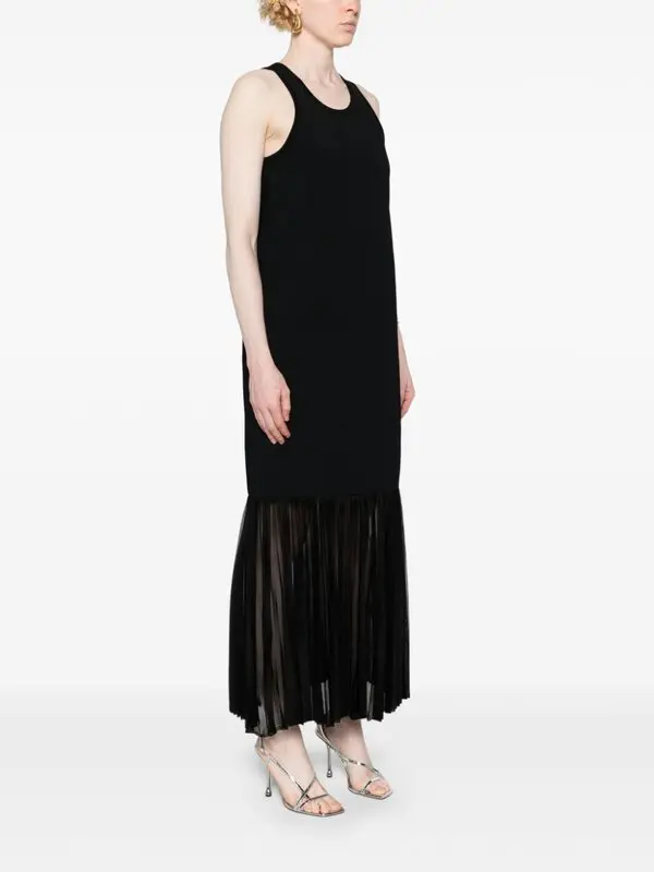 JIL SANDER Plissé-detailed Knitted Maxi Dress