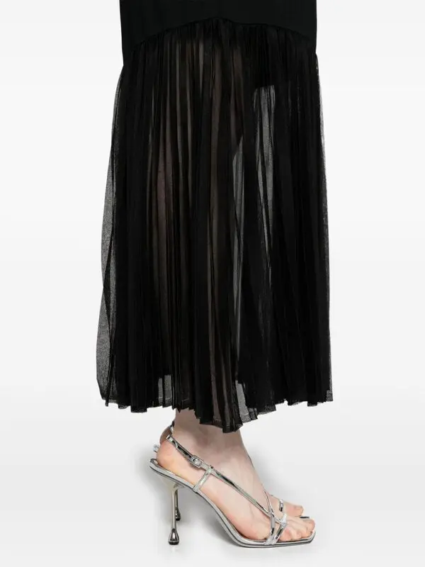 JIL SANDER Plissé-detailed Knitted Maxi Dress