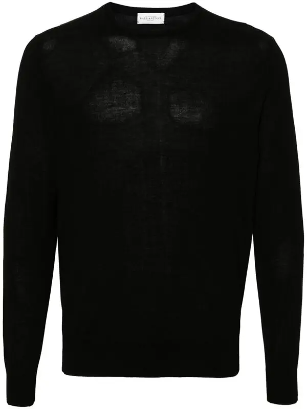 BALLANTYNE Fine-knit Cotton Sweater - Black