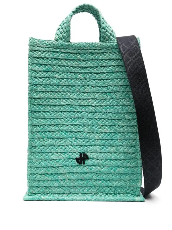 Patou Jp-patch Raffia Tote Bag
