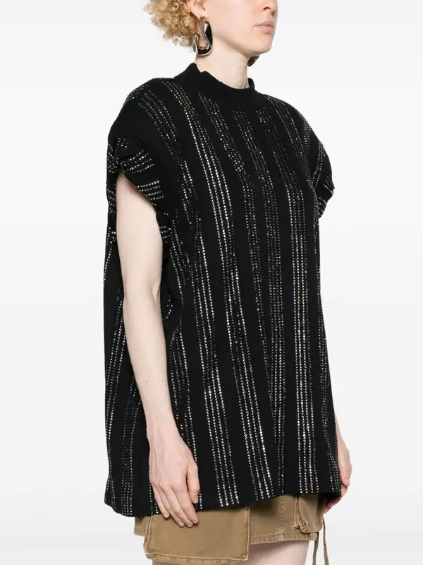 Attico Laurie Crystal-embellished T-shirt