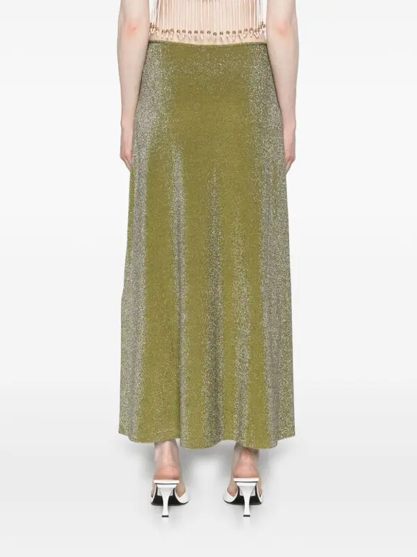 Johanna Ortiz Ring-detail Lurex Midi Skirt - Green