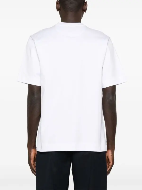 Fendi Ff-plaque Cotton T-shirt - White