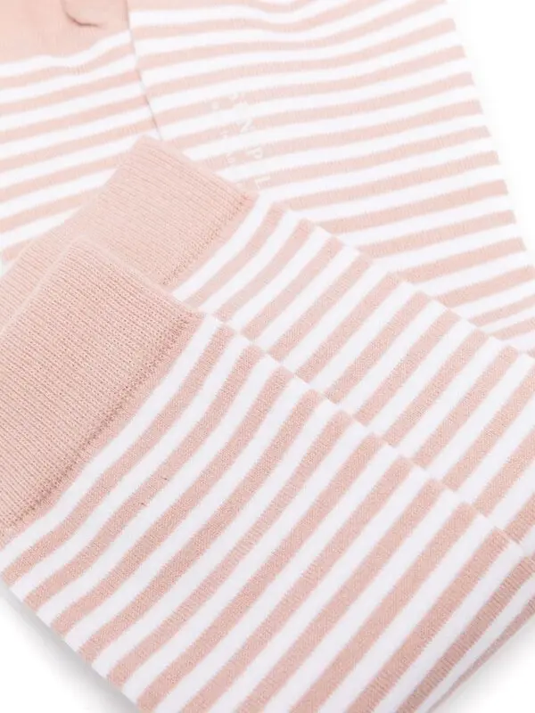 Sunspel Striped Ankle Socks - Pink
