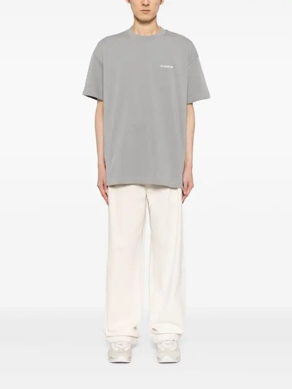 FLANEUR Logo-print Cotton T-shirt - Grey