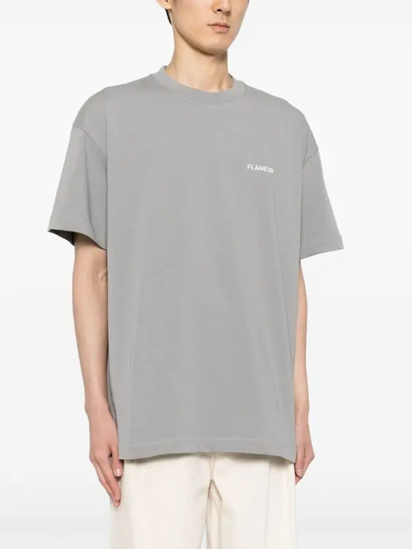 FLANEUR Logo-print Cotton T-shirt - Grey