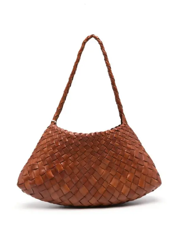 Dragon Diffusion Rosanna Woven Leather Shoulder Bag - Brown
