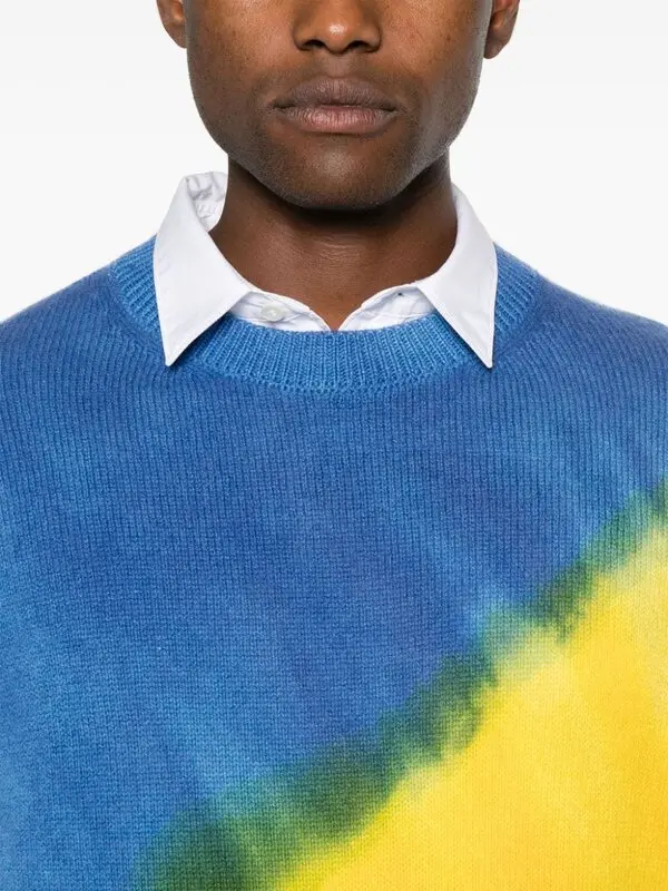 THE ELDER STATESMAN Gradient Cashmere Jumper - Blue