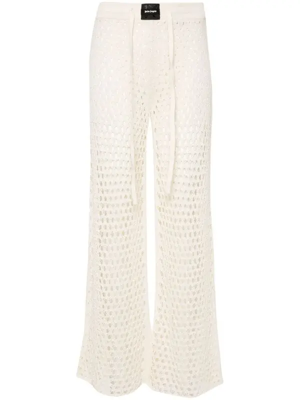 Palm Angels Sequin-embellished Open-knit Trousers