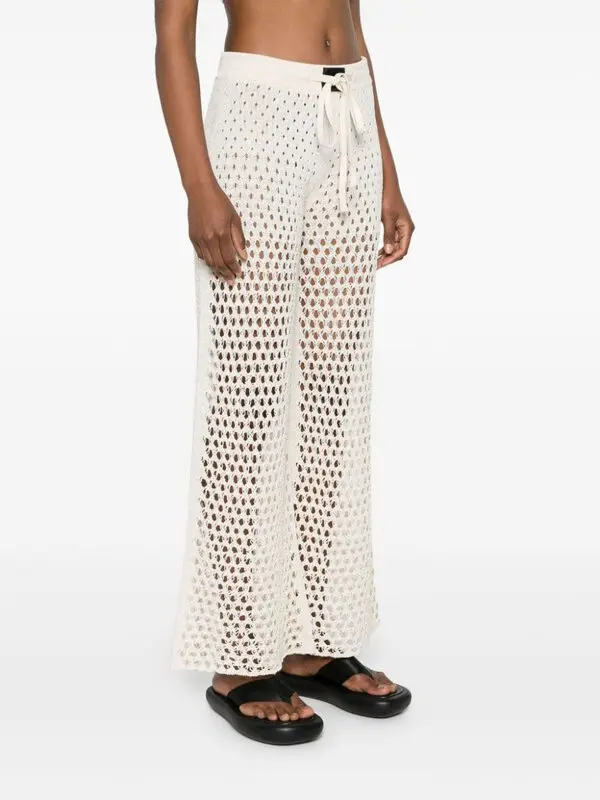 Palm Angels Sequin-embellished Open-knit Trousers