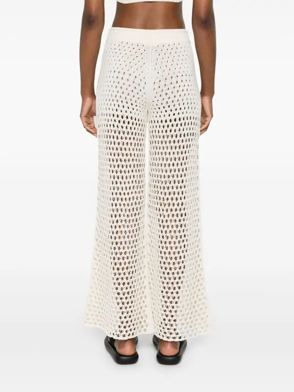 Palm Angels Sequin-embellished Open-knit Trousers