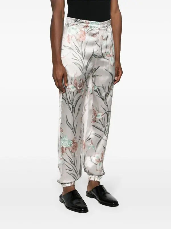 Saint Laurent Floral-print Tapered Trousers