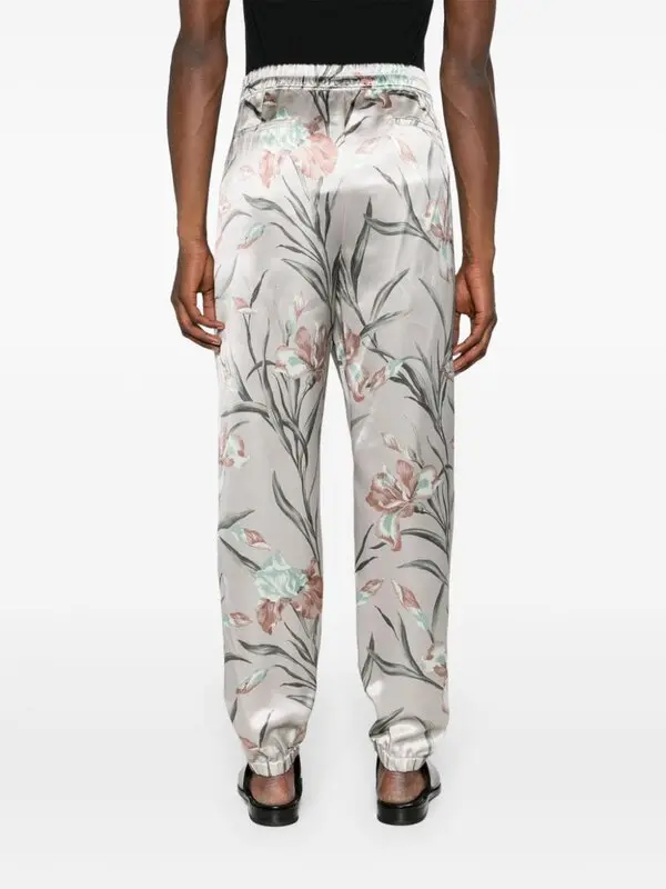 Saint Laurent Floral-print Tapered Trousers