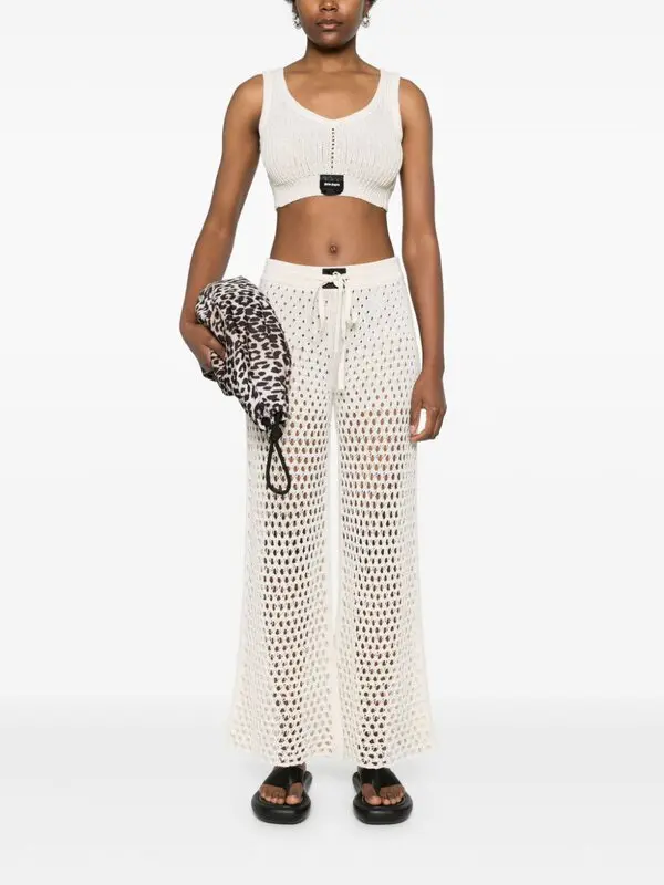 Palm Angels Sequin-embellished Knitted Crop Top