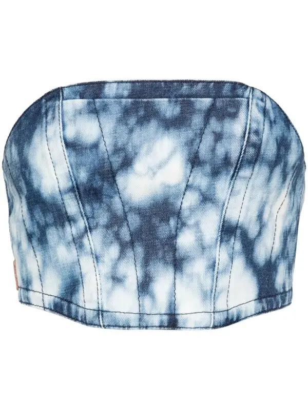 Palm Angels Washed Denim Corset