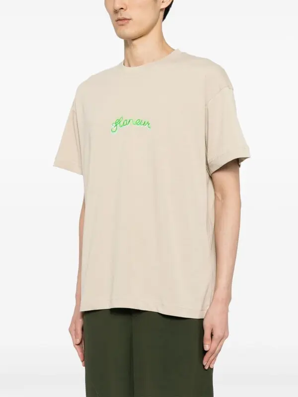 FLANEUR Signature Watercolor Cotton T-shirt - Neutrals