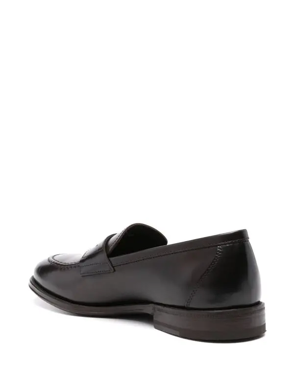 HENDERSON BARACCO Penny-slot Leather Loafers - Brown
