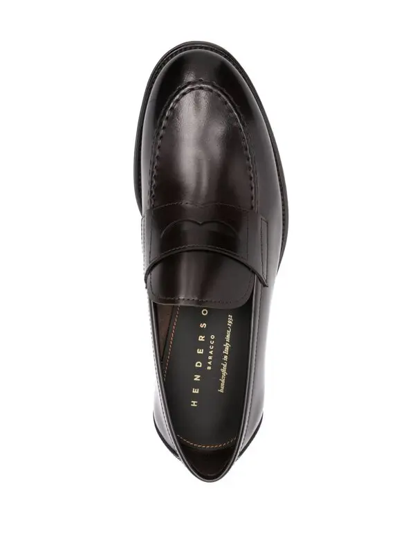 HENDERSON BARACCO Penny-slot Leather Loafers - Brown