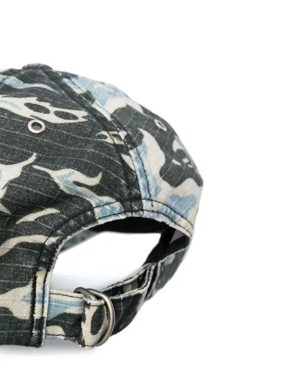 Acne Studios Abstract-Print Baseball Cap - Black | Editorialist display picture 1