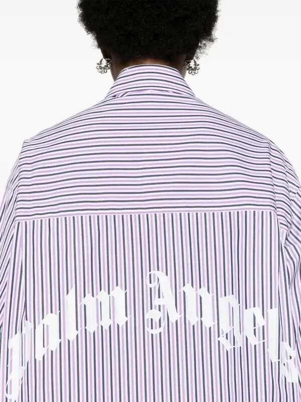 Palm Angels Striped Midi Shirt Dress