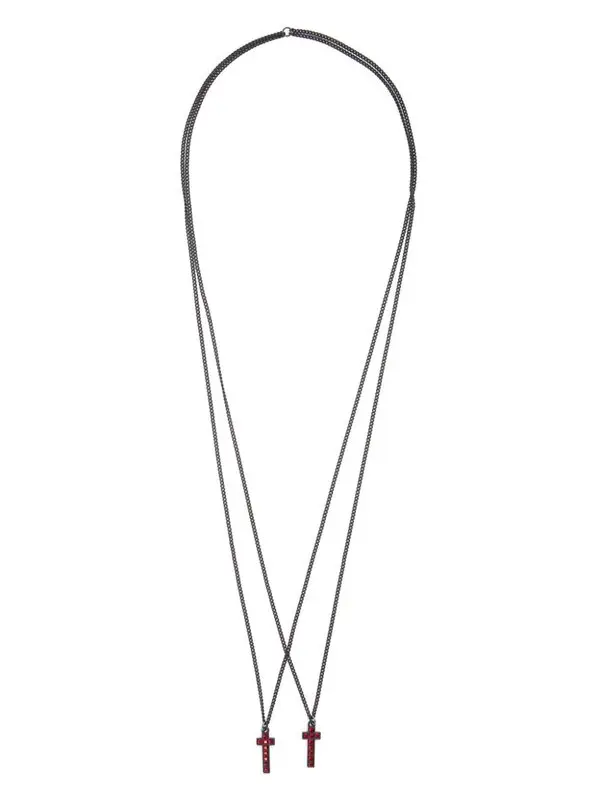 Dsquared2 Cross Pendant Necklace - Black