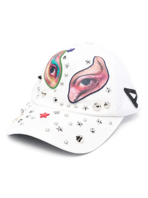 Acne Studios Stud-embellished Cap - White