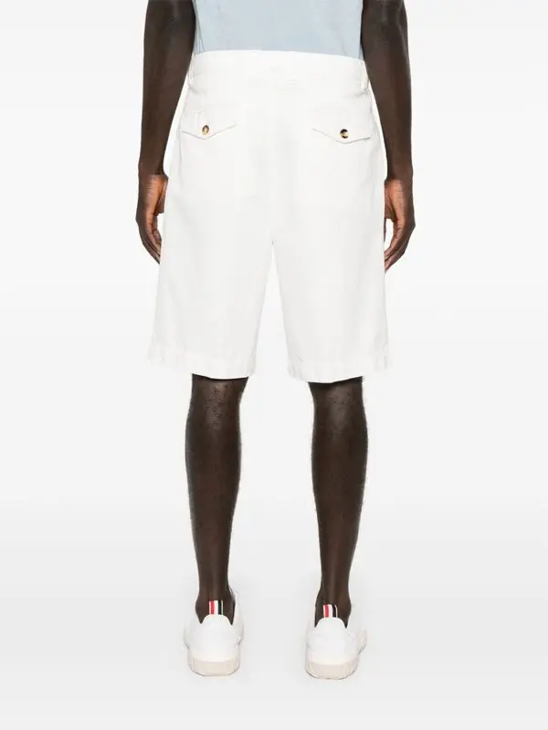 Brunello Cucinelli Pleat-detail Straight-leg Shorts - White