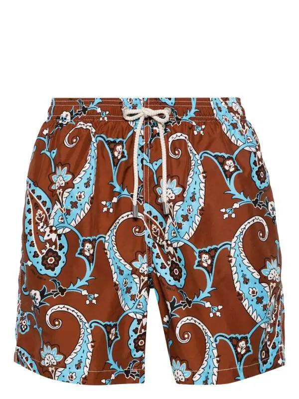MC2 SAINT BARTH Lighting Indie Vibe-print Swim Shorts - Brown