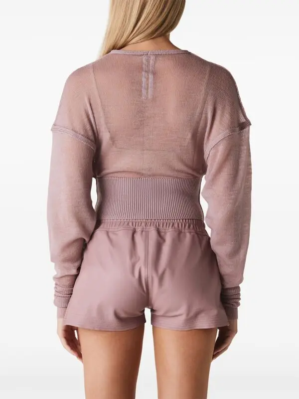 Rick Owens Semi-sheer V-neck Cropped Jumper