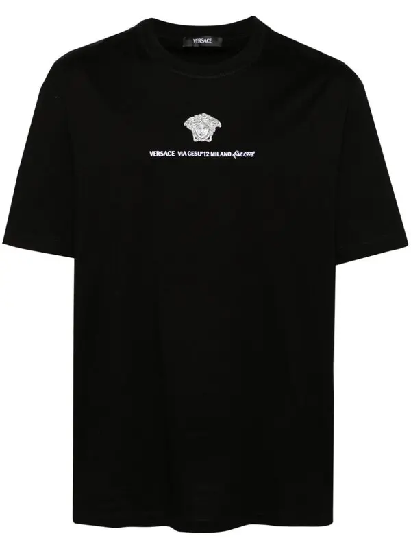 Versace Embroidered Cotton-jersey T-shirt
