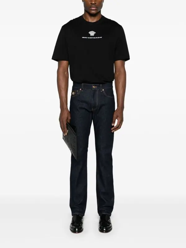 Versace Embroidered Cotton-jersey T-shirt
