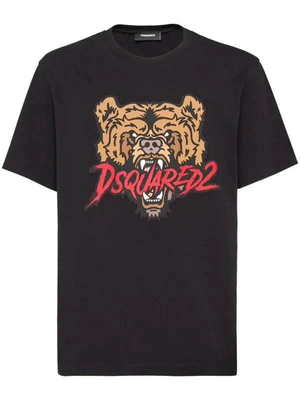 Dsquared2 Graphic-print Cotton T-shirt - Black