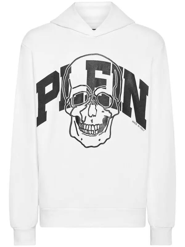 Philipp Plein Skull Logo-print Hoodie - White