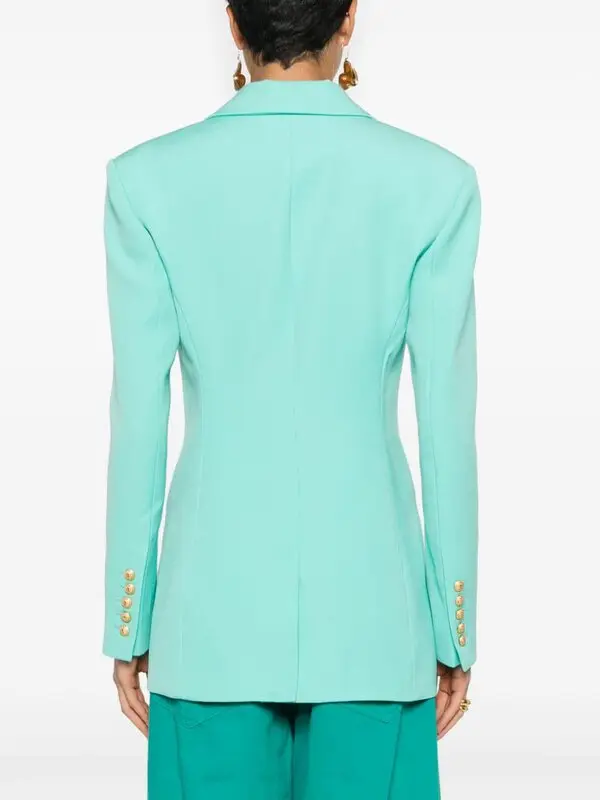 Balmain Virgin Wool Single-breasted Blazer - Blue