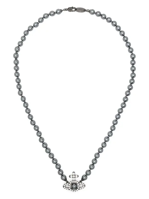 VIVIENNE WESTWOOD Olympia Orb-charm Pearl Necklace - Grey