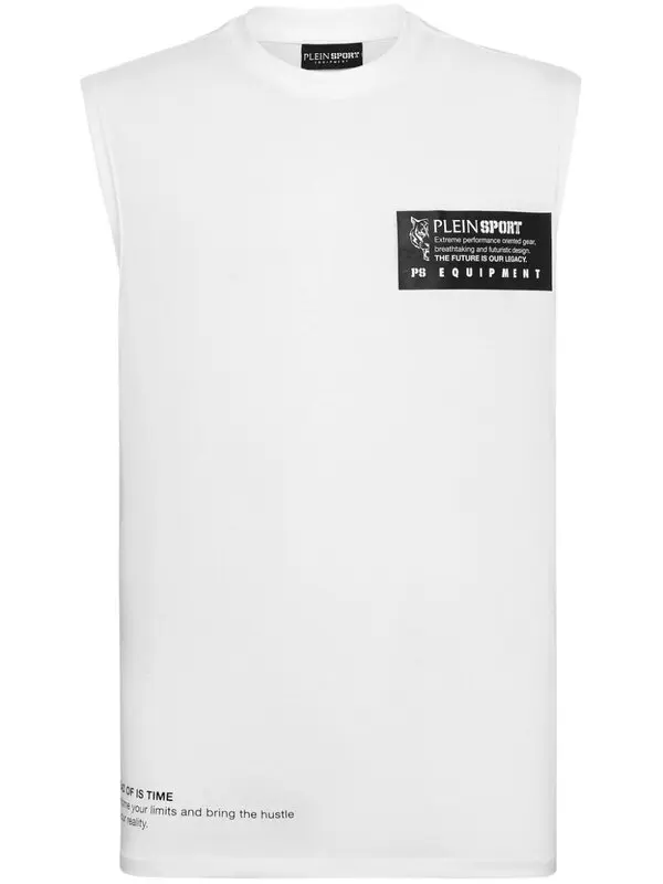 PLEIN SPORT Logo Print Sleeveless T-shirt