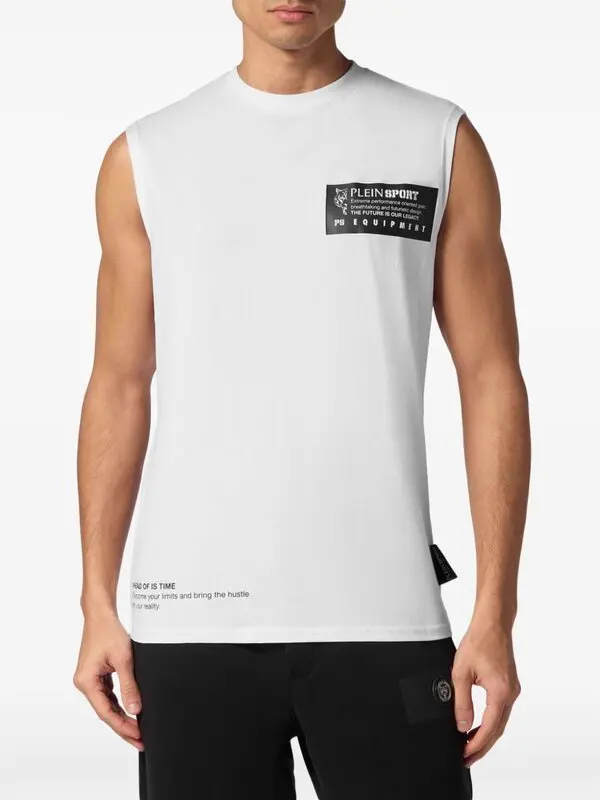 PLEIN SPORT Logo Print Sleeveless T-shirt