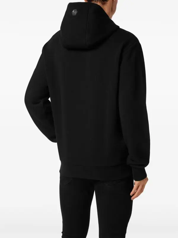 Philipp Plein Embellished Logo-print Hoodie - Black