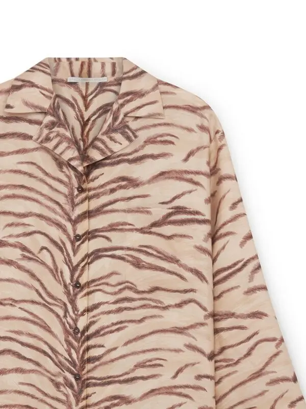 Stella McCartney Tiger-print Silk Pajama Shirt