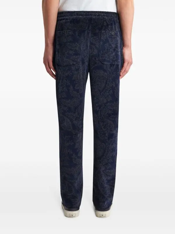 Etro Paisley Jacquard Slim-cut Trousers - Blue