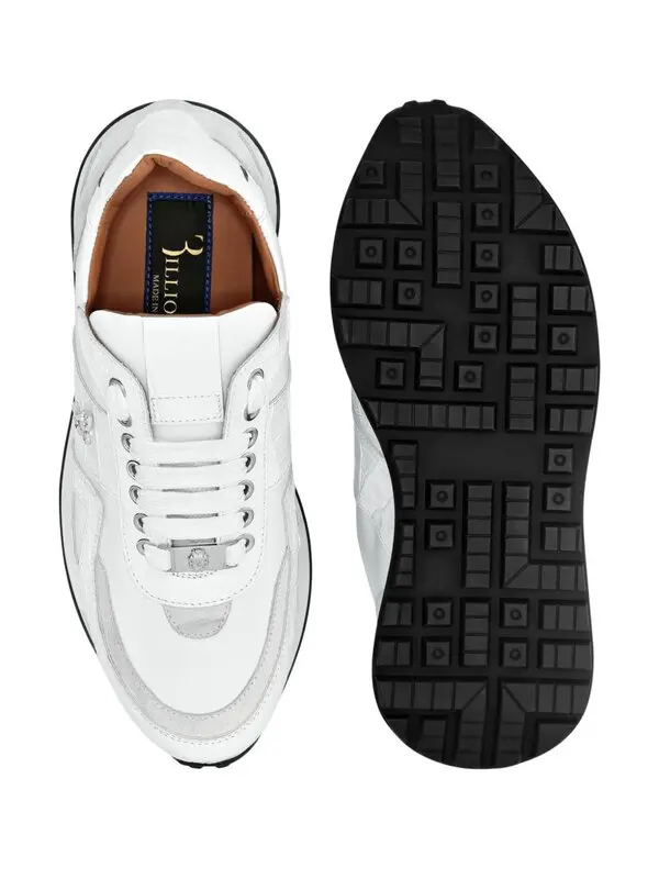 BILLIONAIRE Leather Running Sneakers - White