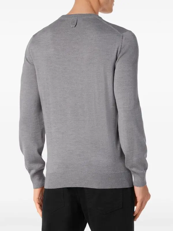 BILLIONAIRE Logo-embroidered Wool Jumper - Grey