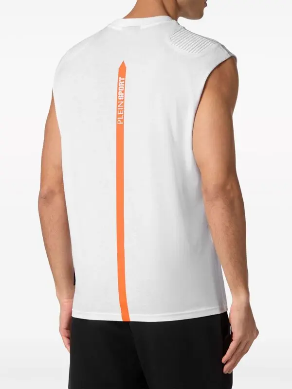 PLEIN SPORT Logo Patch Sleeveless T-shirt - White