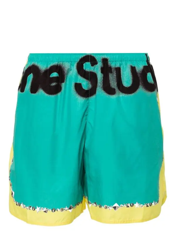 Acne Studios Logo-print Ripstop Swim Shorts - Green
