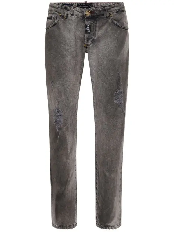 Philipp Plein Low-rise Straight-leg Jeans - Grey